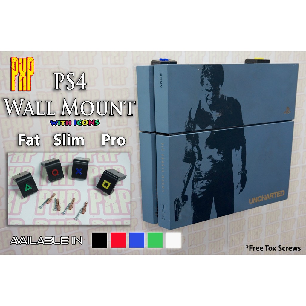 PXP's PS4 Wall Mount 3D Print Playstation 4 Fat Slim Pro Edition 3D ...