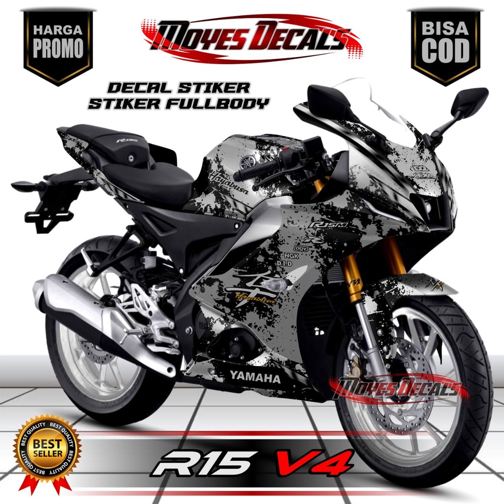 Latest - R15 V4 Fullbody Motorcycle Sticker Decal Hayabusa Silver ...