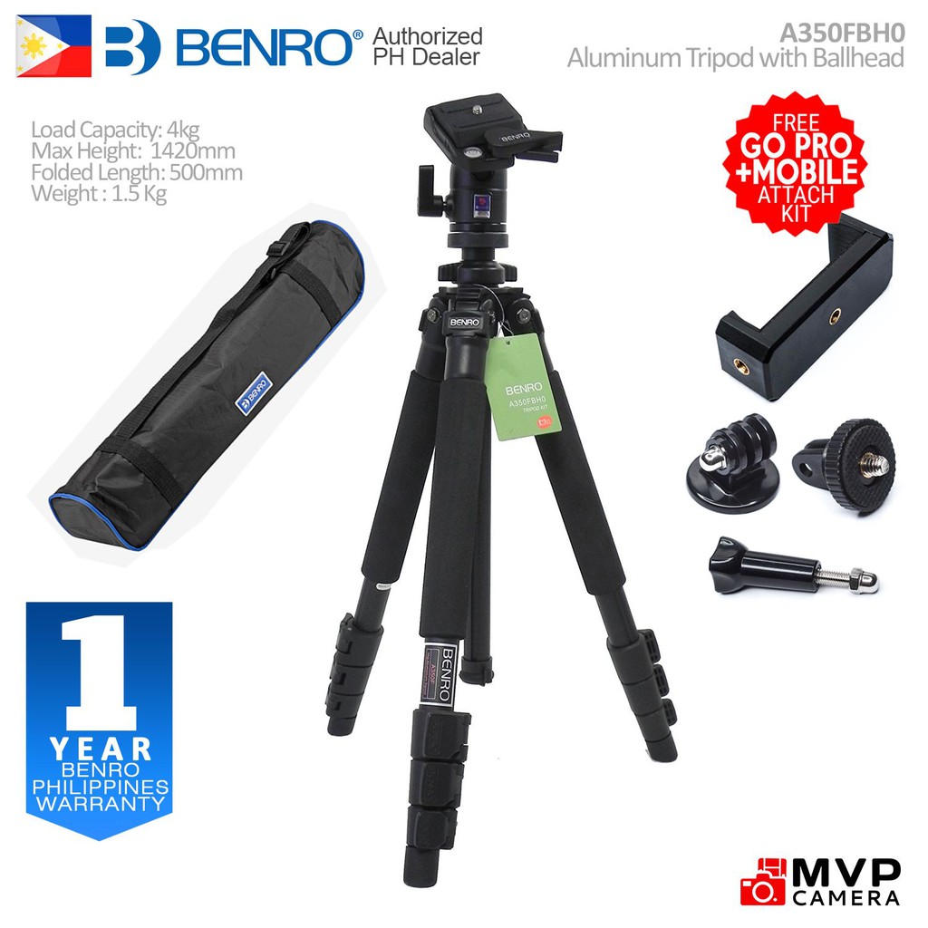 BENRO A350FBH0 Photo Classic Aluminum Tripod Kit with Ballhead MVP ...