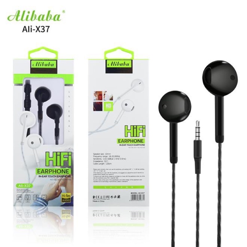 Ali-X37 HIFI Earphone IN-Ear Touch Earphone (Black/White) | Shopee ...
