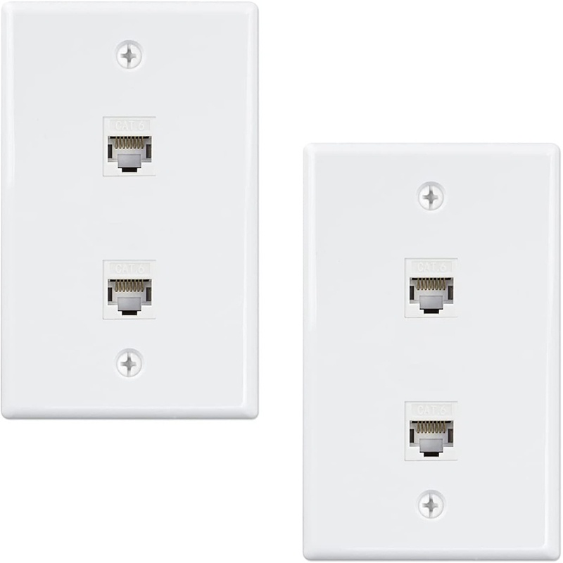 2 Port Ethernet Wall Plate Cat6 Female To Female Wall Jack RJ45