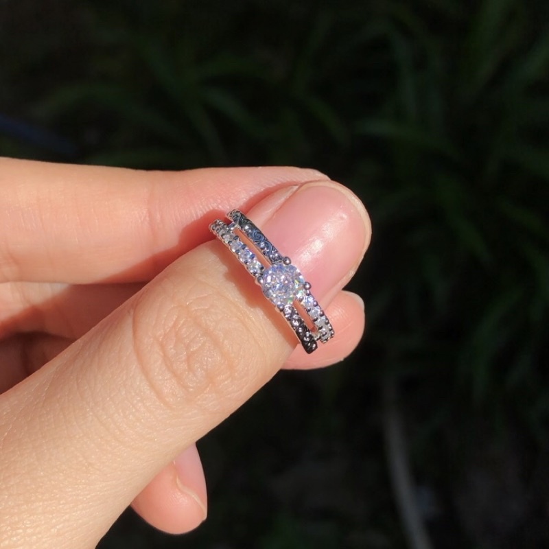 Silver layer platinum diamond "Trisha" Ring | Shopee Philippines