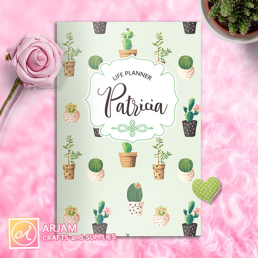 PP04 Personalized Planner | Cacti Green | 36 Pages | Name on the Cover ...
