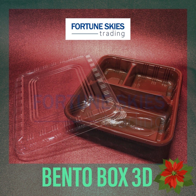 Bento Box with Lid - 3 Division (10 pc/ pack) | Shopee Philippines