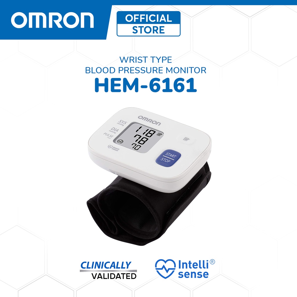 Omron HEM-6161 Automatic Wrist Type Blood Pressure Monitor BP BPM ...