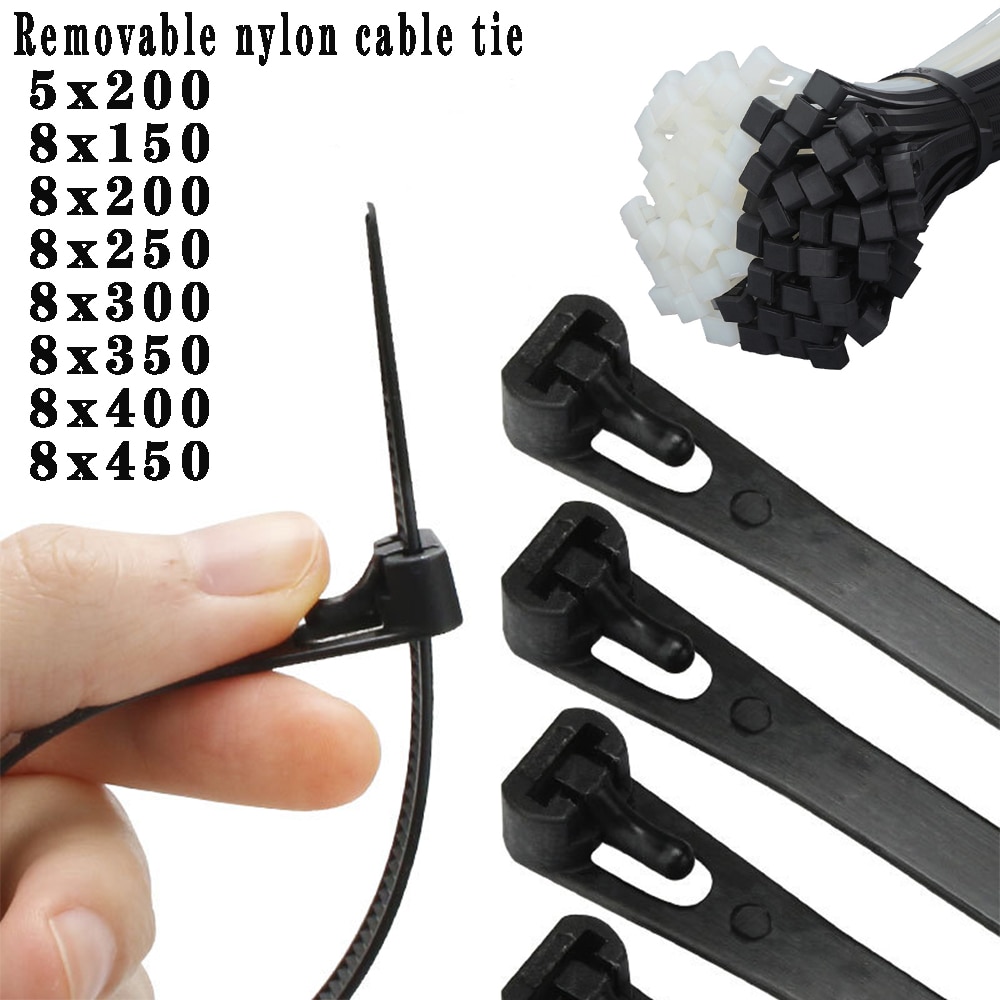 30PCS Retractable Nylon Cable Tie, Reusable Nylon Cable Tie, Self ...
