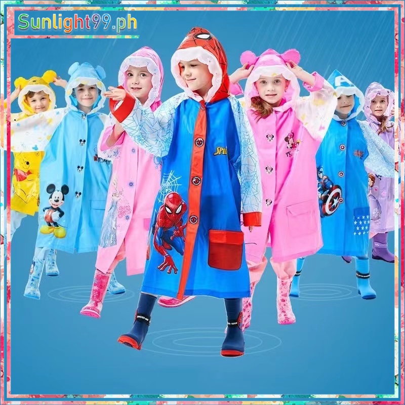 Cartoon raincoat for children kapote for kids inflatable brim raincoat ...