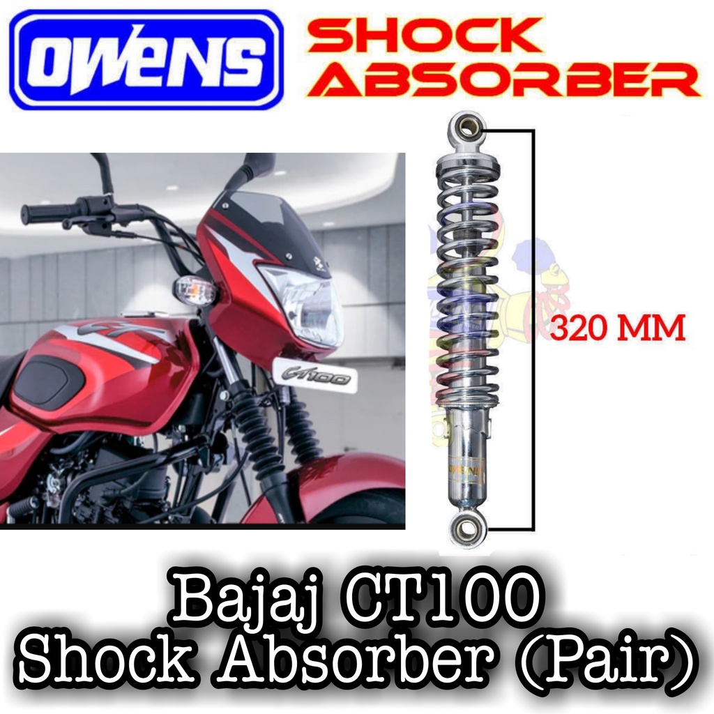 OWENS Rear Shock Absorber Kawasaki Bajaj CT100, Dual Shock Pair 320mm ...