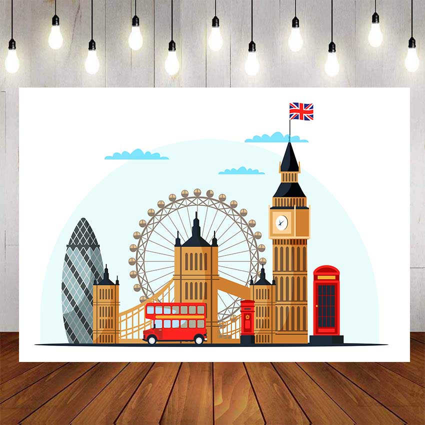 London Building Backdrop For Photography Baby Shower Kids Travel ...