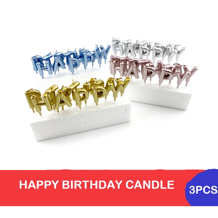Happy Birthday Letter Candle Party Decoration Cake Candles | Shopee ...