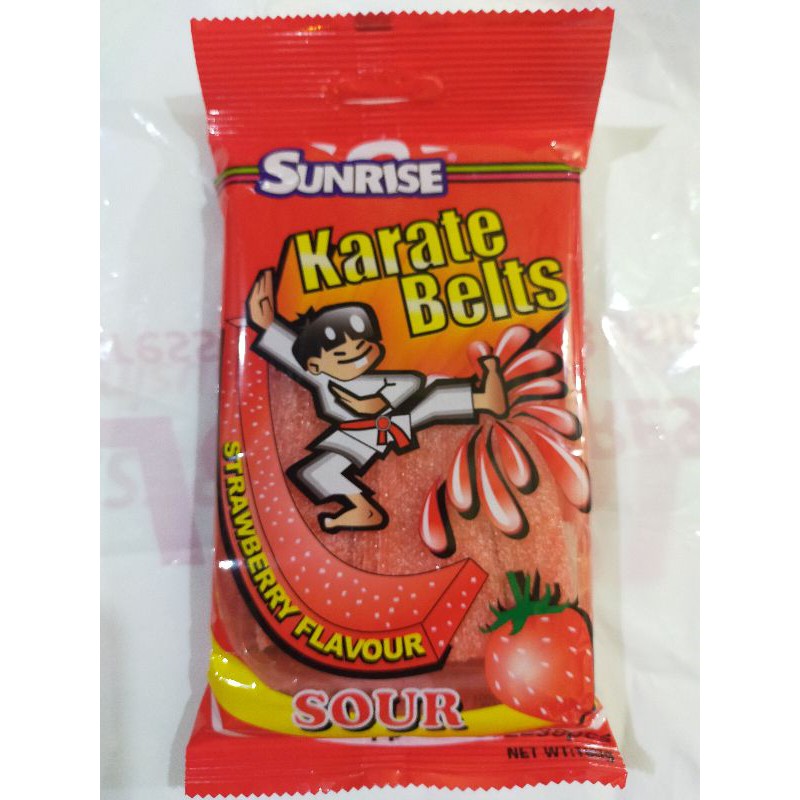 38 pcs karate belt gummy candy rainbow belt and strawberry belt ...