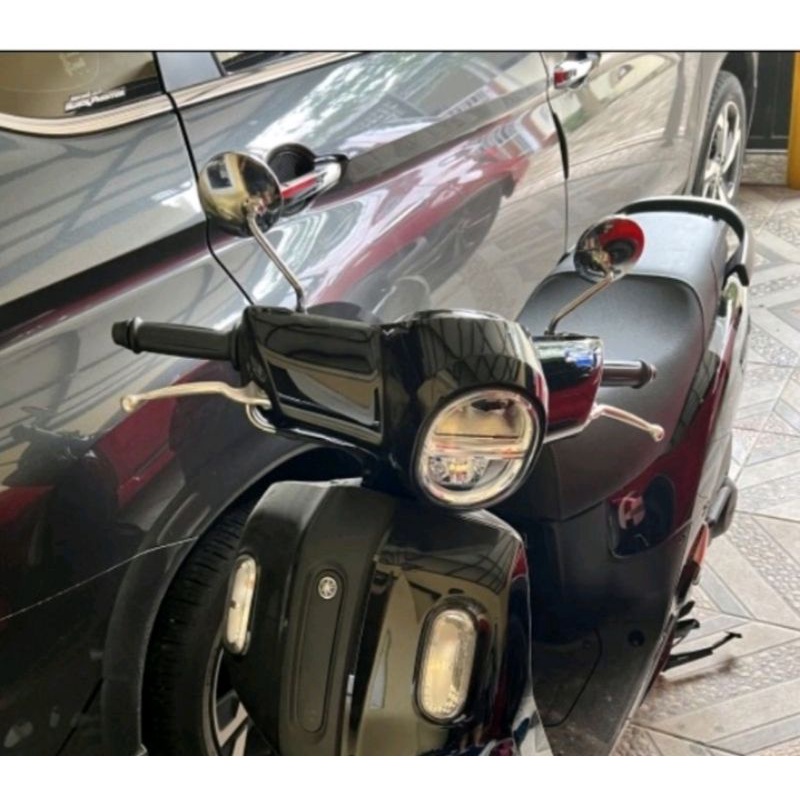 Vespa mini Fazio Fino retro round yamaha classic rear view mirror with ...