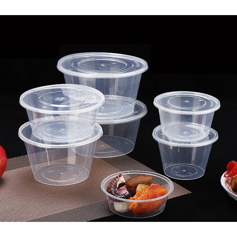 [10PCS] Round Clear Microwavable Container 450ml/625ml/750ml/1000ml ...