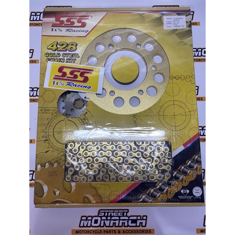 SSS STEEL GOLD CHAINSET FOR SNIPER150/155 | Shopee Philippines