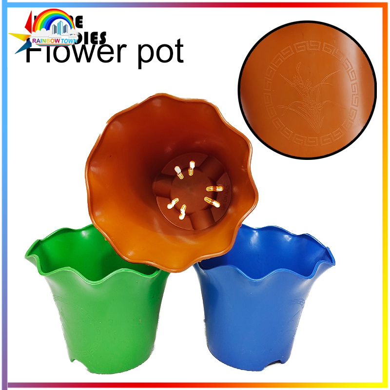 Flower pot with printed plastic Garden Decor/ Flower plastic pots for ...
