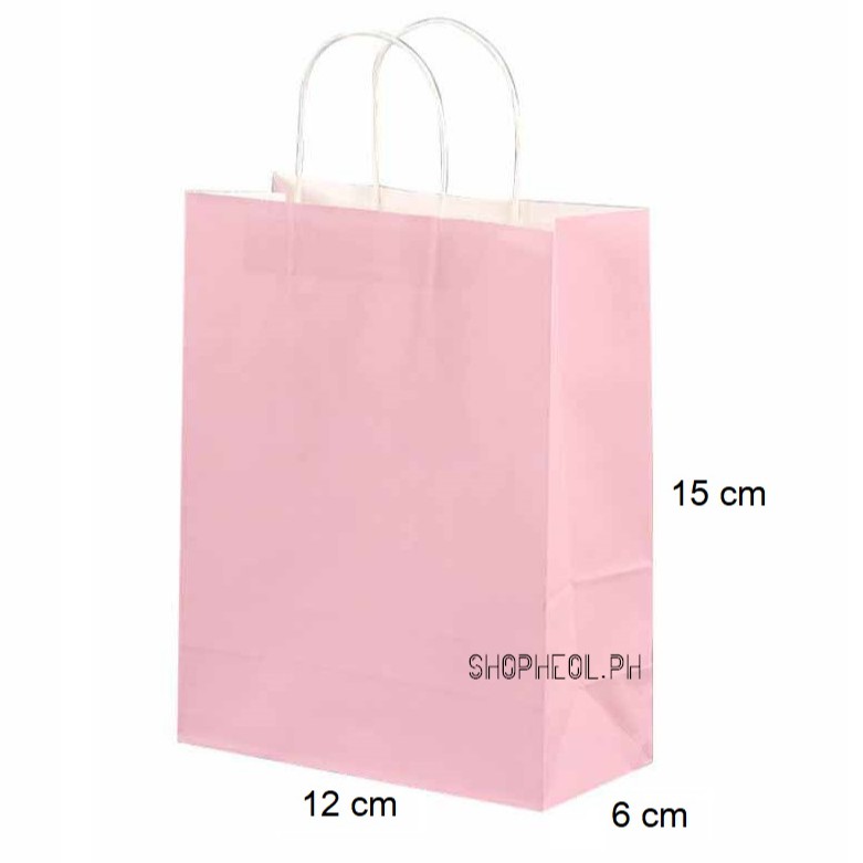 12*15*6 CM - Light Pink Paper Bags with Handle (PB008-A) | Shopee ...