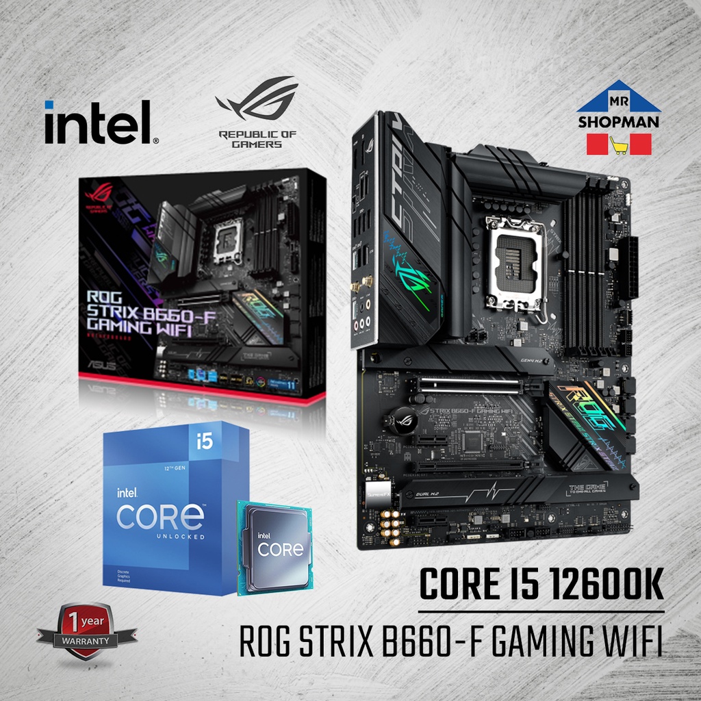 Intel Core i5 12600K Processor w/ Asus ROG Strix B660 F Gaming Wifi ...