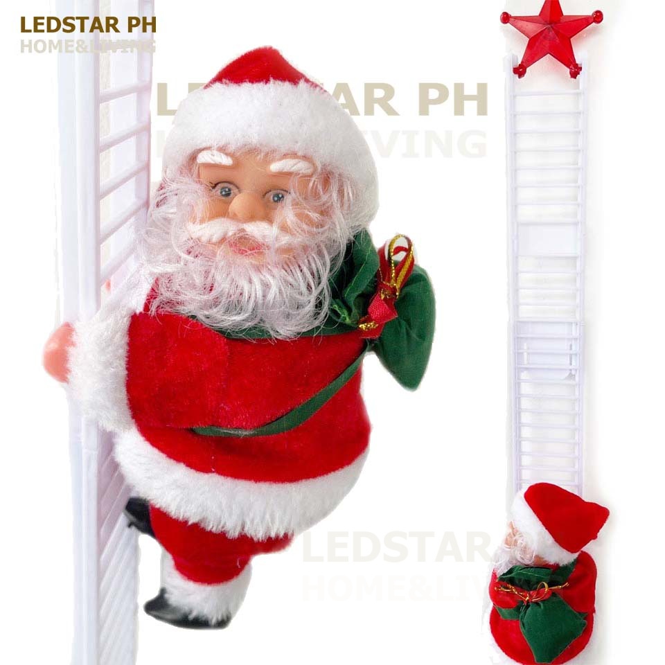 Santa Claus Climbing Ladder Doll Christmas Decoration Plush Doll Toy ...