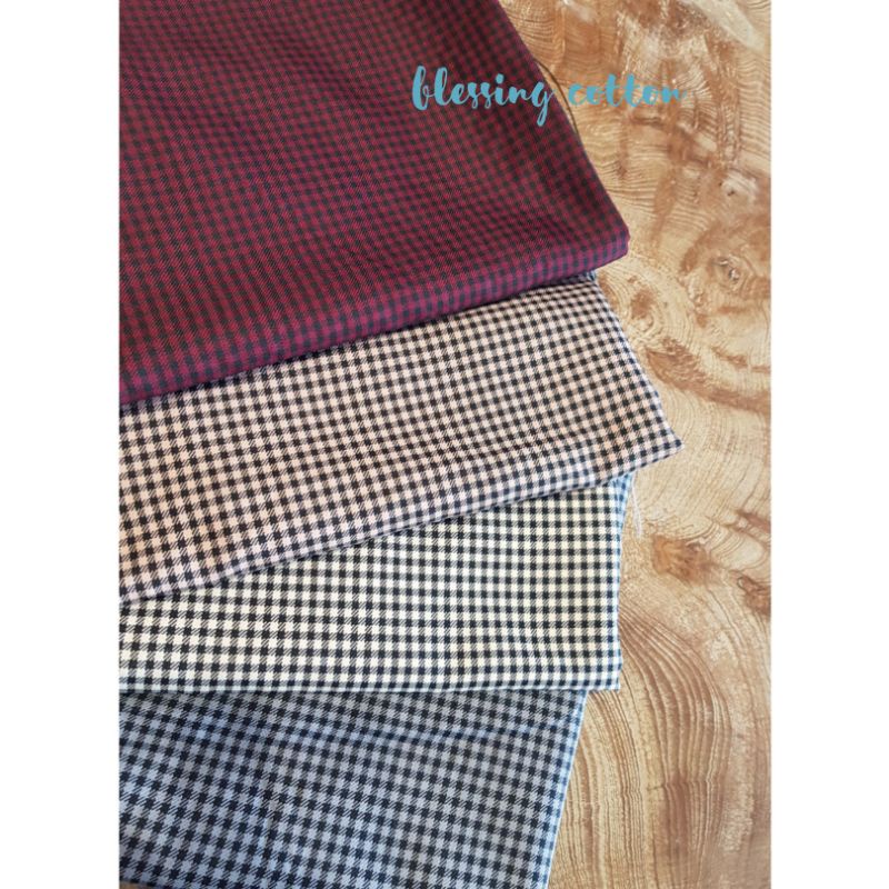 KATUN Square Gingham Poly Cotton Fabric PE004 [Min. Buy 1 Meter ...