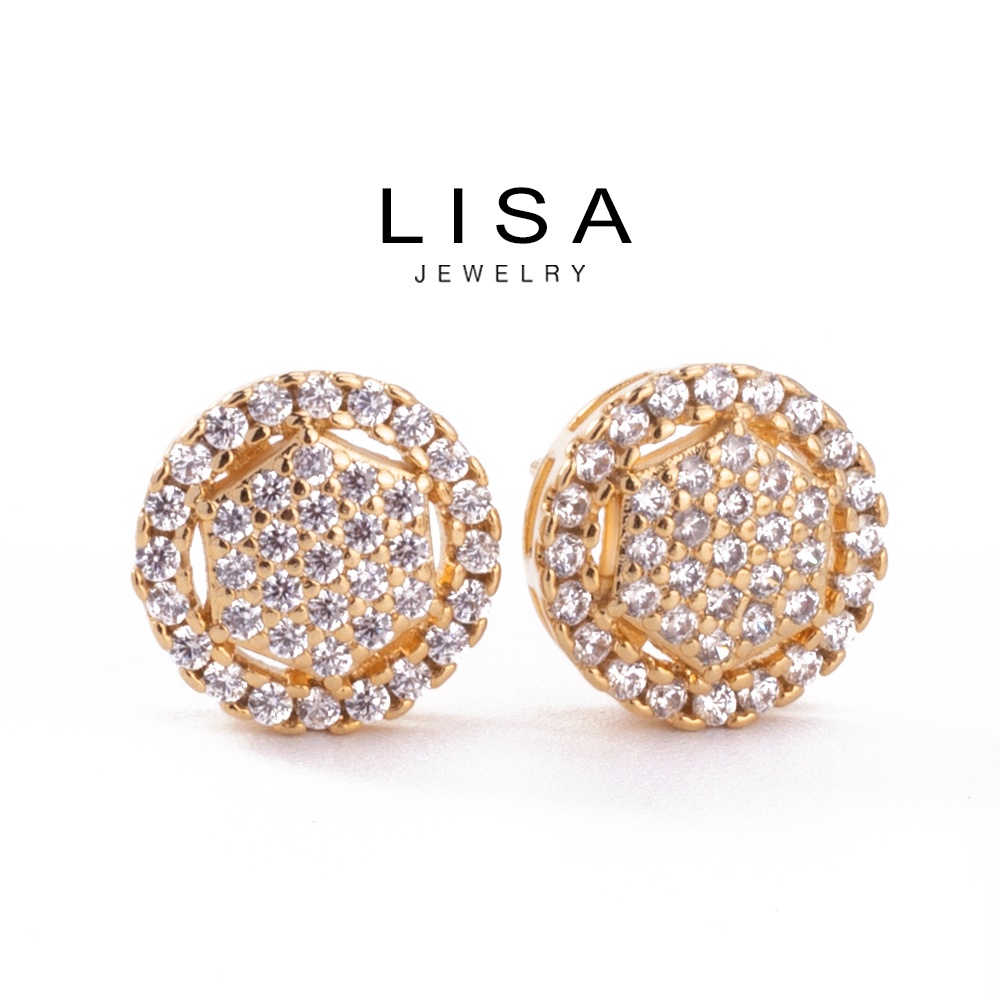 lisa jewelry 18K Women's Gold Plated Earrings Korean Romantic Couple ...
