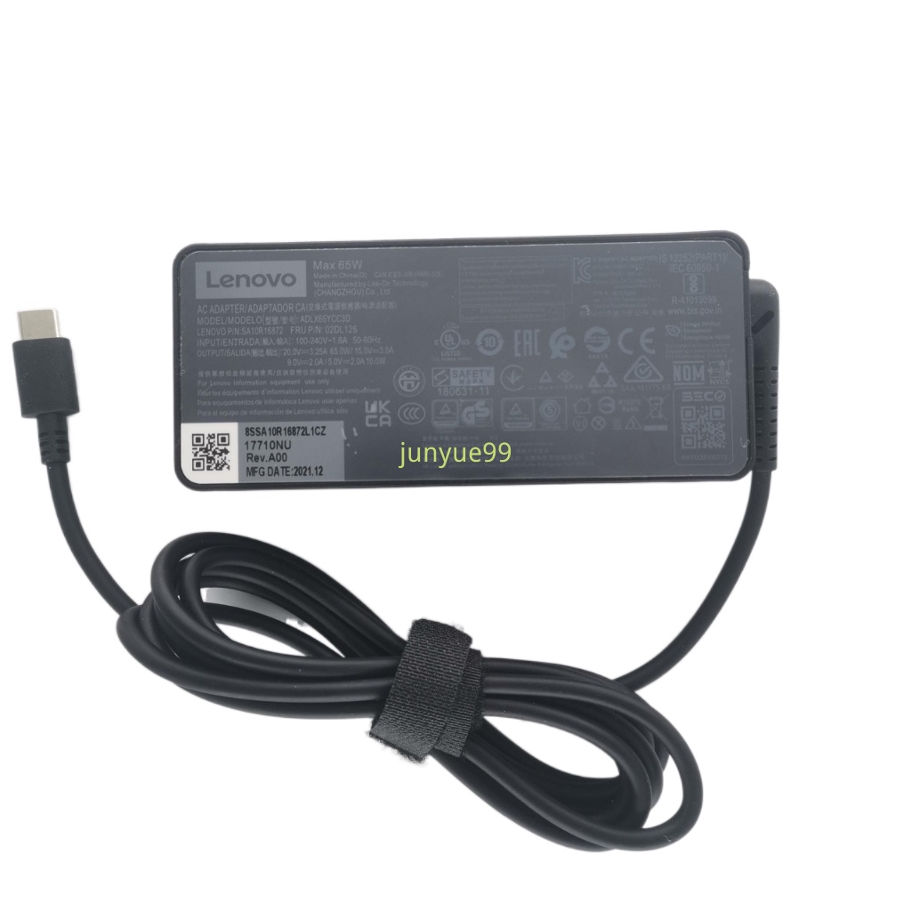 New Genuine Lenovo 3.25A 65W USB-C Type C Power Charger Adapter for ...