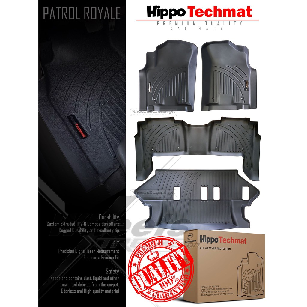 NISSAN PATROL 2012 to 2025 1-3 ROW HIPPO TECHMAT FLOOR MATTING THAILAND ...