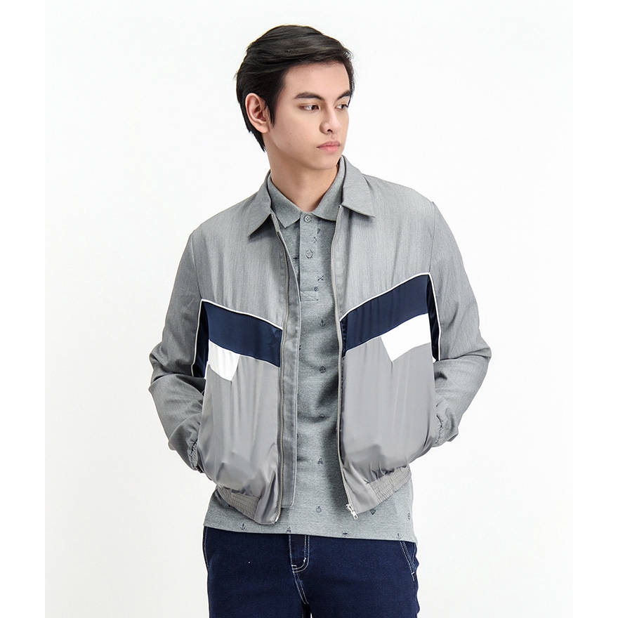 BENCH/ Collared Bomber Jacket - Gray | Shopee Philippines