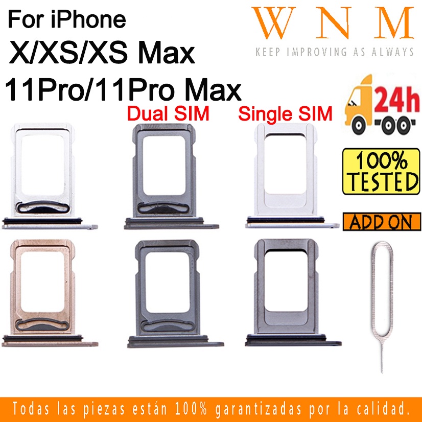 Dual / Single SIM card tray For iphone X XS Max 11Pro 11 Pro Max Sim ...
