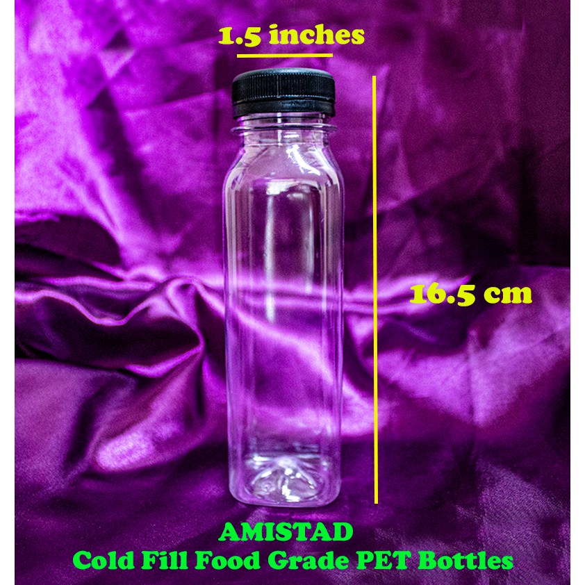 A0115 Clear Food Grade 250 mL PET Cold Fill Square Plastic Bottle with ...