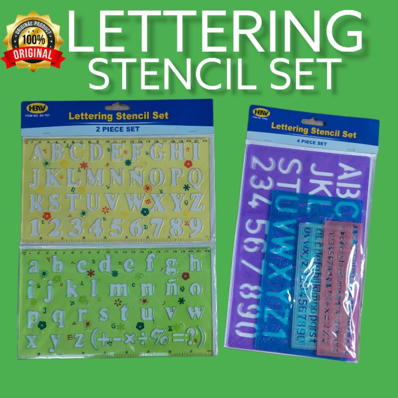 LETTERING STENCIL SET (2 DIFFERENT SETS) SOLD PER SET | Shopee Philippines