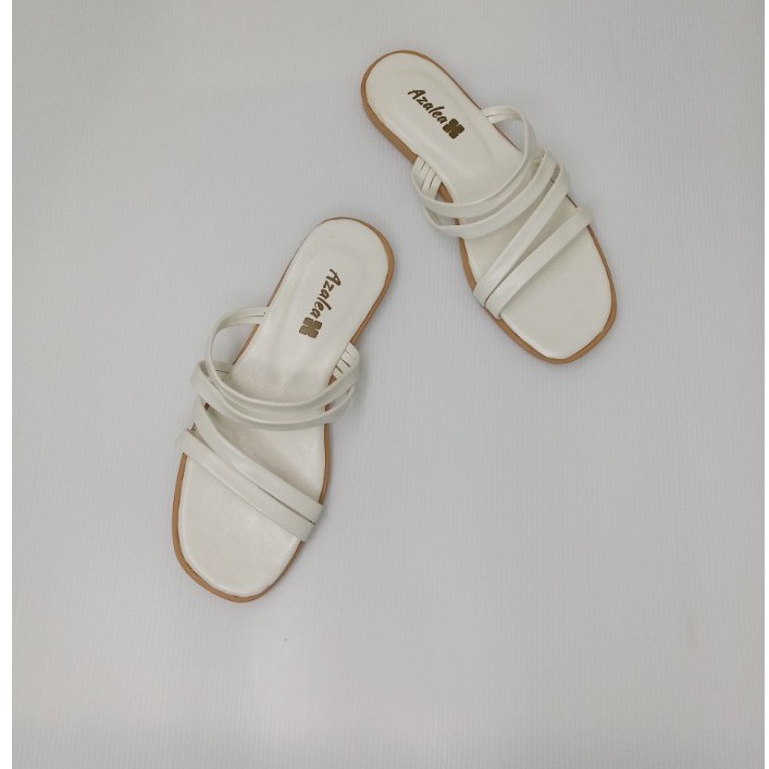 Azalea Clarissa In White Flat Sandals | Shopee Philippines