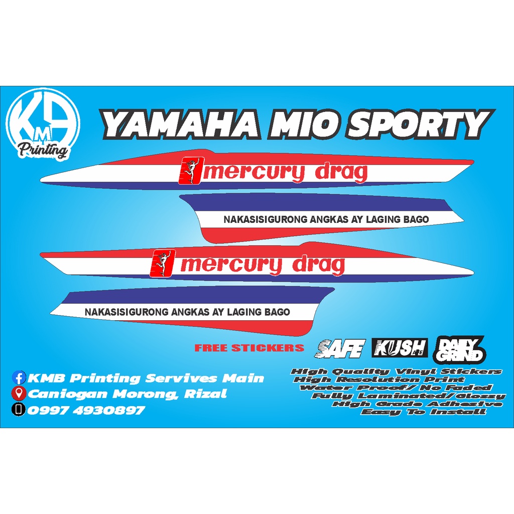 Yamaha Mio Sporty Mercury Drag Sticker Decals | Shopee Philippines
