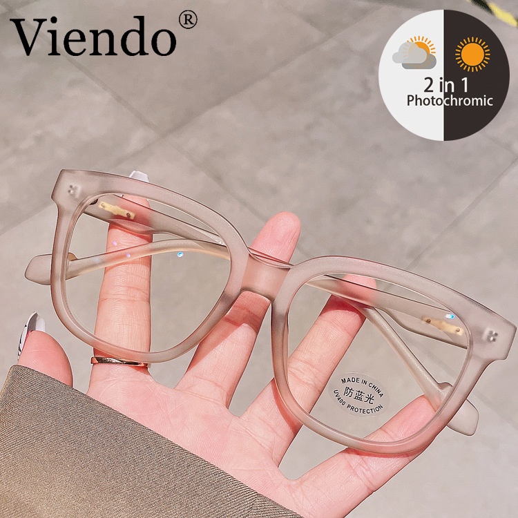 Photochromic Anti Radiation Eye Glasses For Women Men Retro Fashion ...