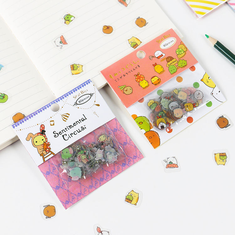 Stickers corner cartoon creature little cat sticker pack [80pcs/set ...