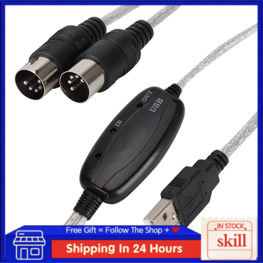 [SKL] USB to MIDI Interface Cable in-out Converter PC Keyboard | Shopee ...