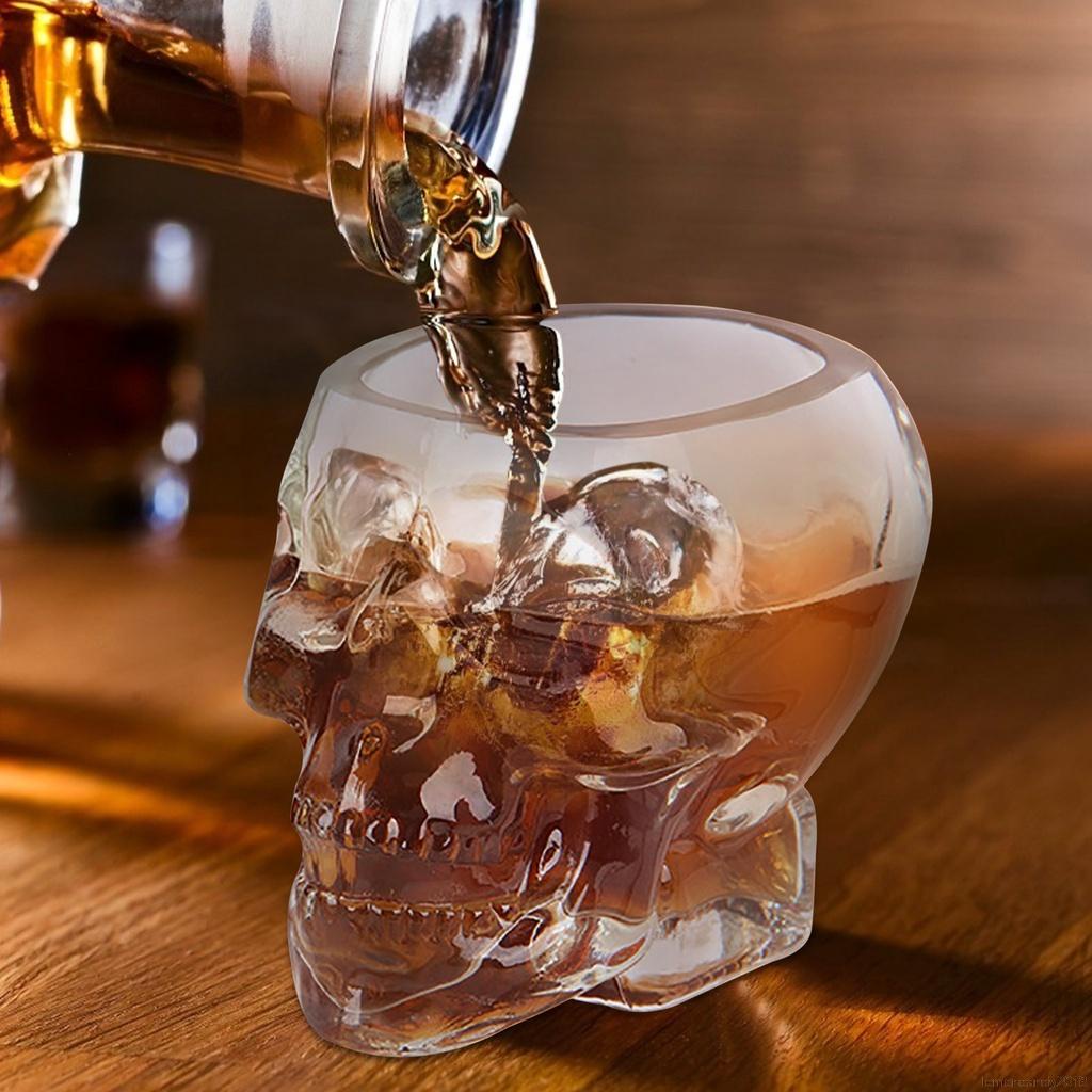 75ml Skull Shaped Clear Glass Cup Novelty Shot Glasses Halloween Cup ...