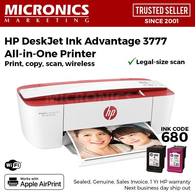 HP DeskJet Ink Advantage 3777 All-in-One Printer | Shopee Philippines