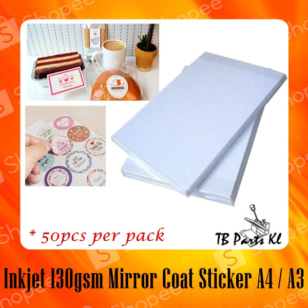Inkjet Mirror Coat Sticker / Sticker Paper / Sticker Label - 130gsm ...