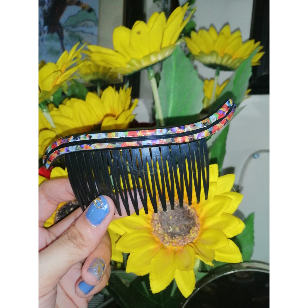 2pcs Payneta Plain Black Side comb 24 teeth Plastic Hair Side Comb give ...