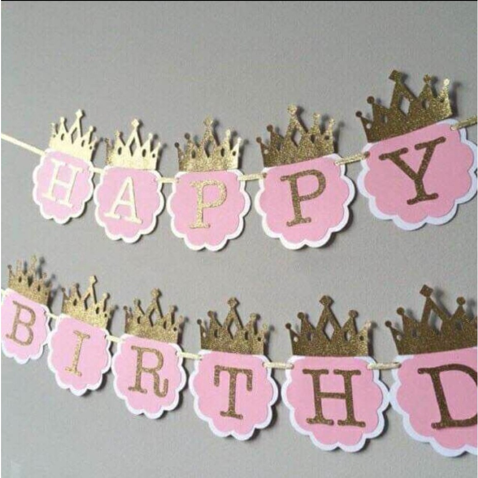 HBD Crown/Royal Prince Princess Flags Banner / Happy Birthday | Shopee ...