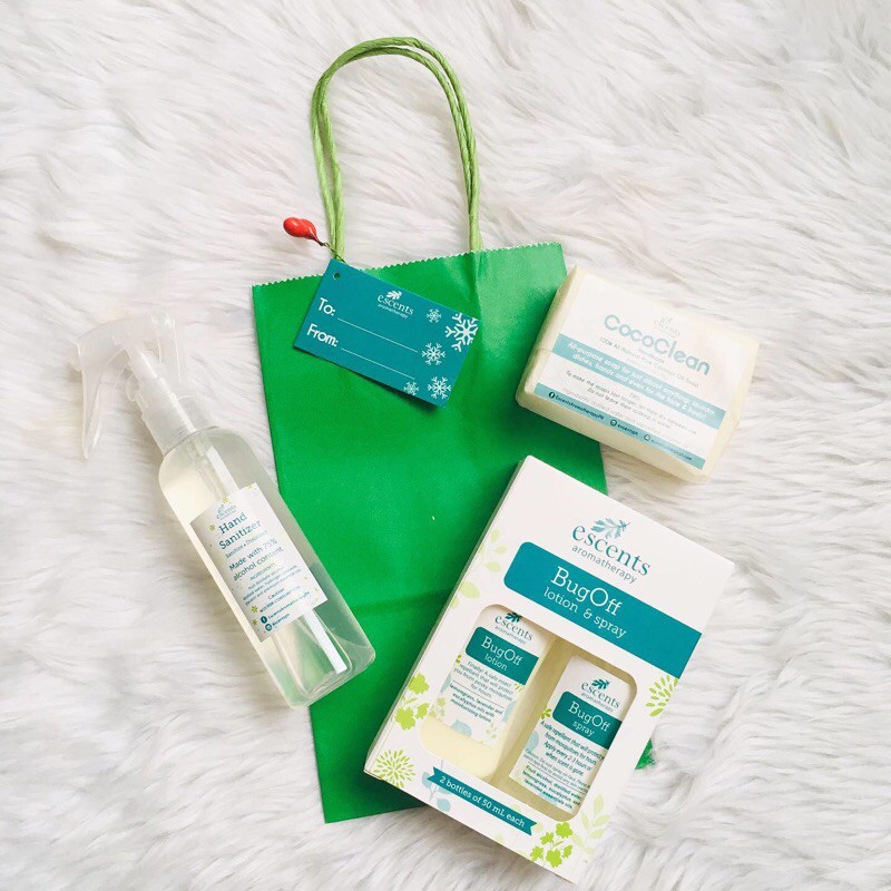 Escents gift set bundle (Bug Off 50ml set, Cococlean Bar soap and Hand Sanitizer) | Shopee ...