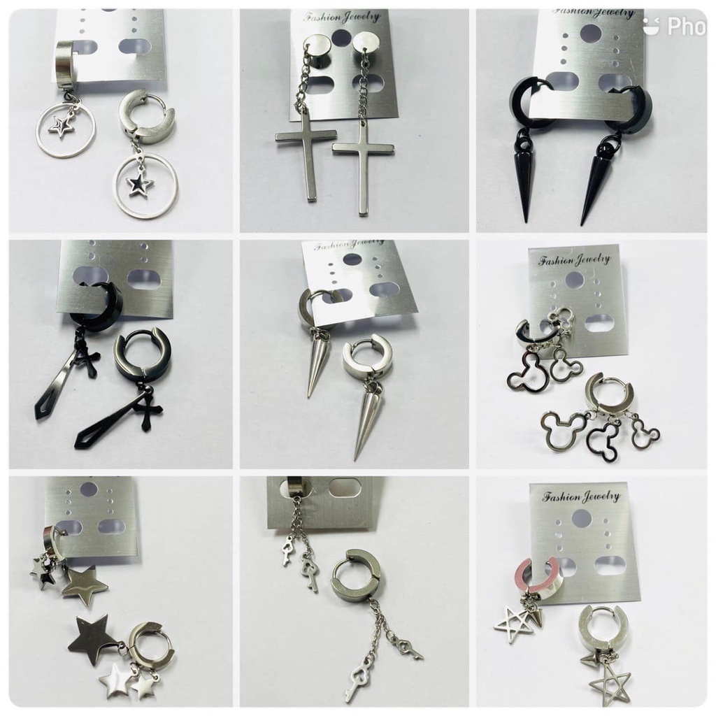 Ear Ring Hoop Earring Stainless Steel Genuine k-pop style Premium Work ...