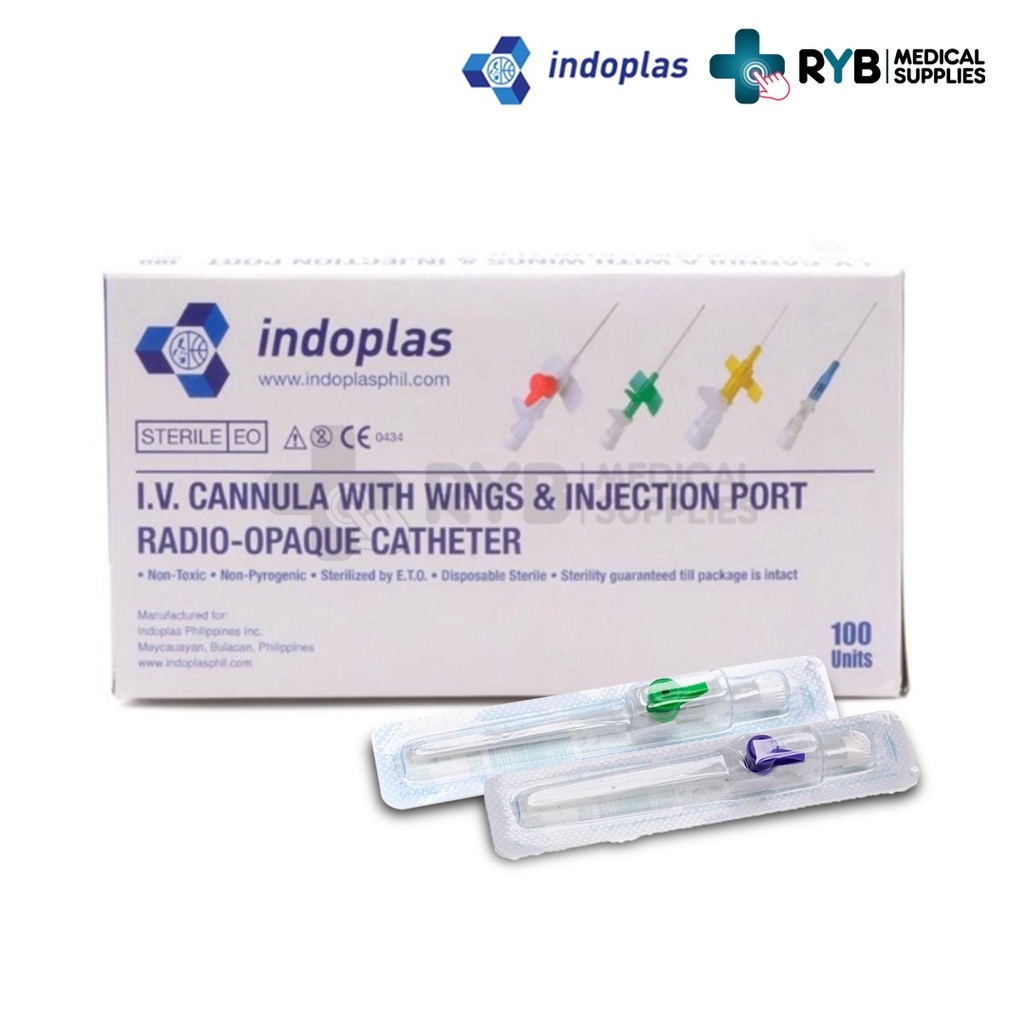 IV Cannula w/ wings 16G,18G, 20G, 22G, 24G, 26G & Injection port (PER ...