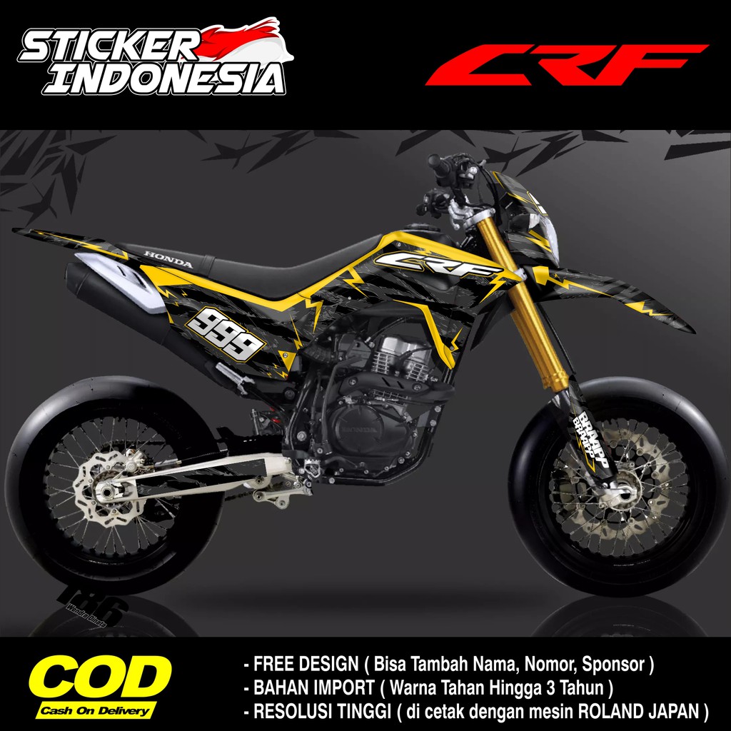 Sticker DECAL CRF STRIPING FULL BODY Lightning Yellow MOTIF | Shopee ...