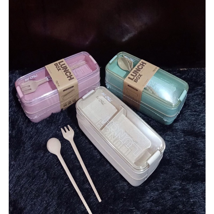 Lunch Box Bento Lunch Box Set 2 Level Transparent Lid Places To Eat BPA ...