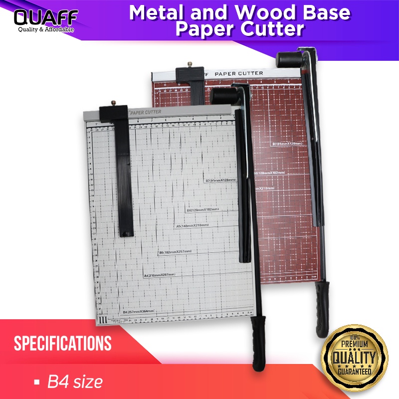 QUAFF Paper Cutter Metal & Wood Heavy Duty A5 | A4 | B4 | A3 Size ...
