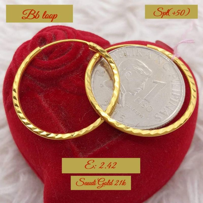 21K LOOP EARRING SAUDI GOLD PAWNABLE | Shopee Philippines