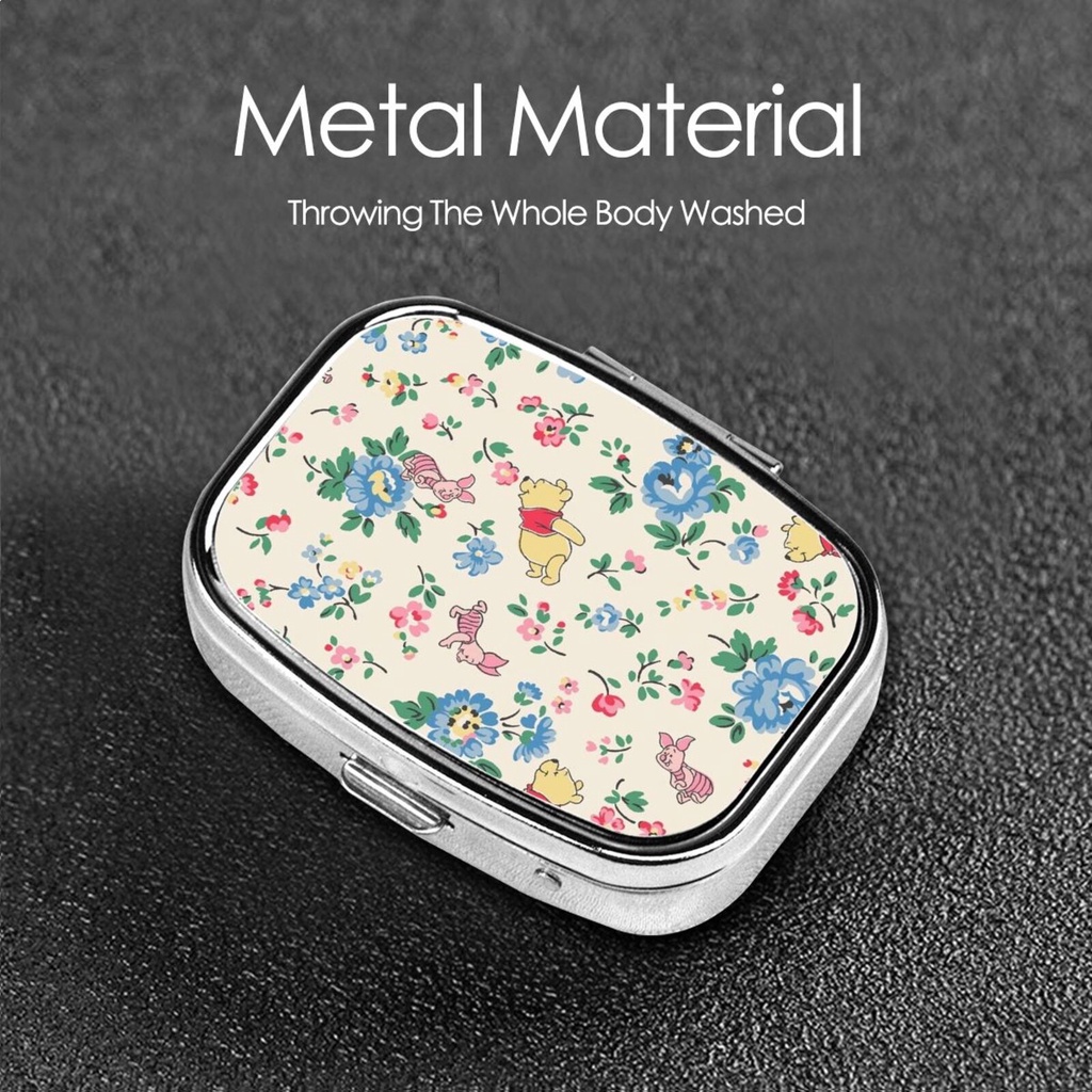 Disney Winnie The Pooh Custom Fashion Square Pill Box Decorative Metal ...