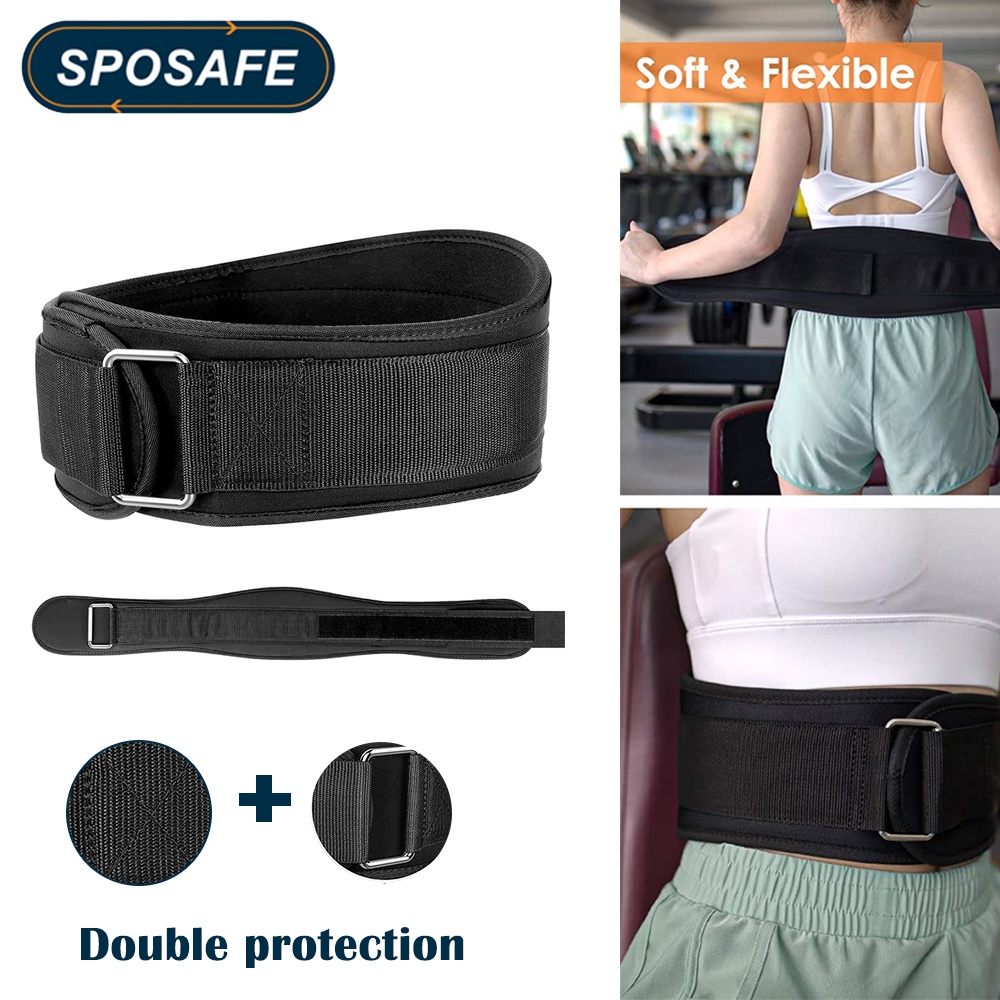 SPOSAFE 1 pcs gym belt with stainless buckle gym back support with ...