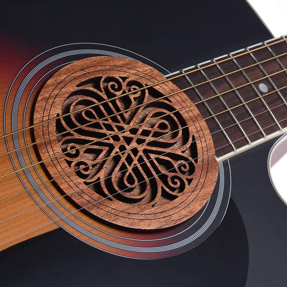 Guitar soundhole cover buffer mahogany folk ballad electric box wood ...